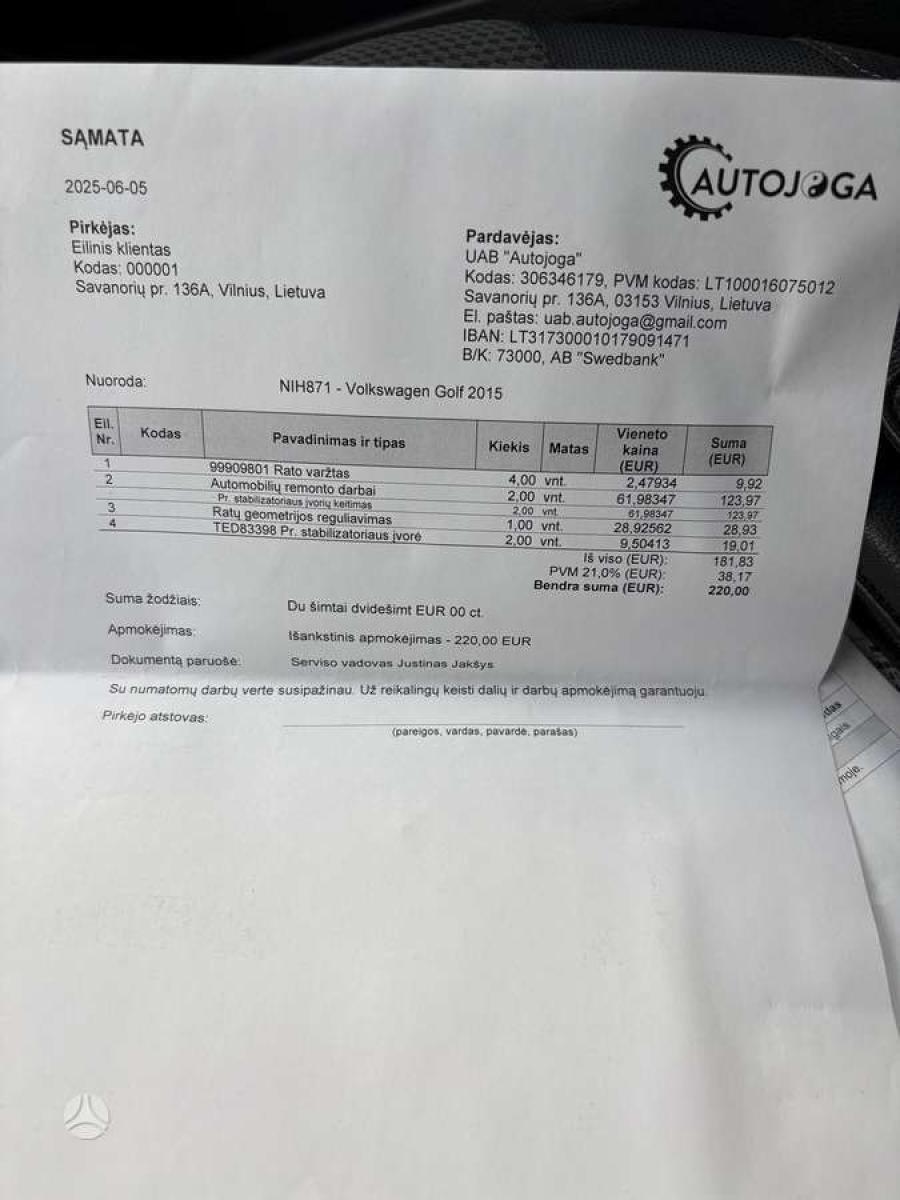Черный Фольксваген Гольф 2014 в Вильнюс, объемом двигателя 1.20 л и пробегом 150 тыс. км за 6450 €, фото 23 на AUTOMOTO.COM.LV