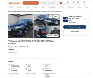 Black Volkswagen Golf 2018 in Vilnius, with an engine capacity of 1.97 L and mileage of 126 thousand km for 18500 €, photo 38 on AUTOMOTO.COM.LV
