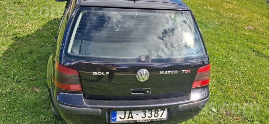 Black Volkswagen Golf 2001 in Limbazi, with an engine capacity of 1.90 L and mileage of 0 thousand km for 1200 €, photo 1 on AUTOMOTO.COM.LV