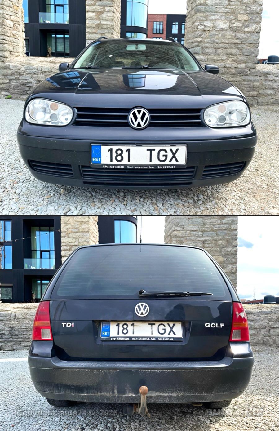 Black Volkswagen Golf 2003 in Tallinn, with an engine capacity of 1.90 L and mileage of 400 thousand km for 999 €, photo 7 on AUTOMOTO.COM.LV