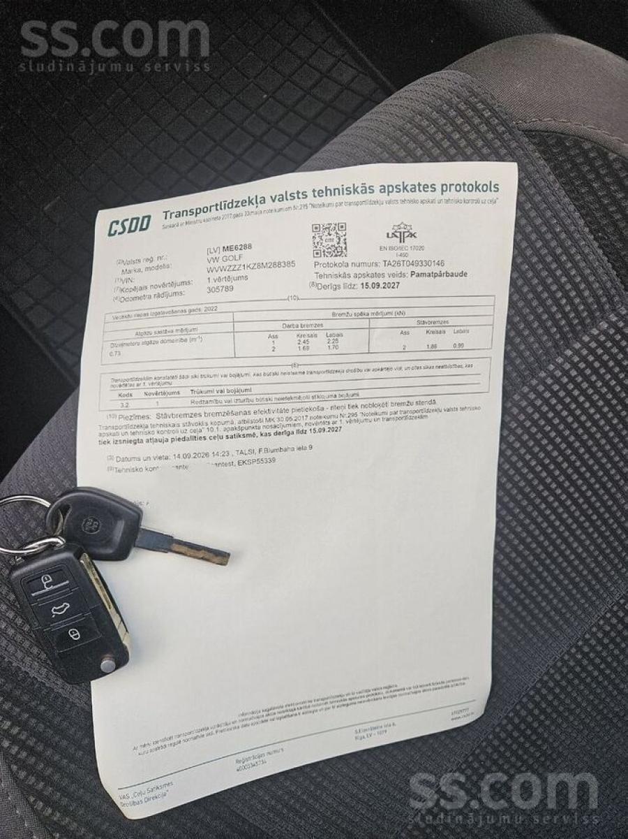 Black Volkswagen Golf 2008 in Talsi, with an engine capacity of 2.00 L and mileage of 306 thousand km for 2599 €, photo 15 on AUTOMOTO.COM.LV