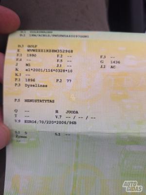 Черный Фольксваген Гольф 2008 в Клайпеда, объемом двигателя 1.90 л и пробегом 260 тыс. км за 1500 €, фото 20 на AUTOMOTO.COM.LV