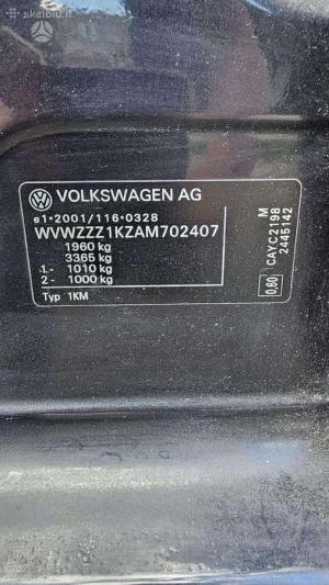 Black Volkswagen Golf 2010 in Kedainiai, with an engine capacity of 1.60 L and mileage of 346 thousand km for 2800 €, photo 8 on AUTOMOTO.COM.LV