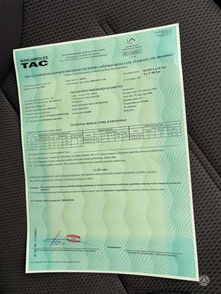 Melns Volkswagen Golf 2014 Marijampole, ar dzinēja tilpumu 1.60 L un nobraukumu 250 tūkst. km par 5350 €, foto 23 vietnē AUTOMOTO.COM.LV