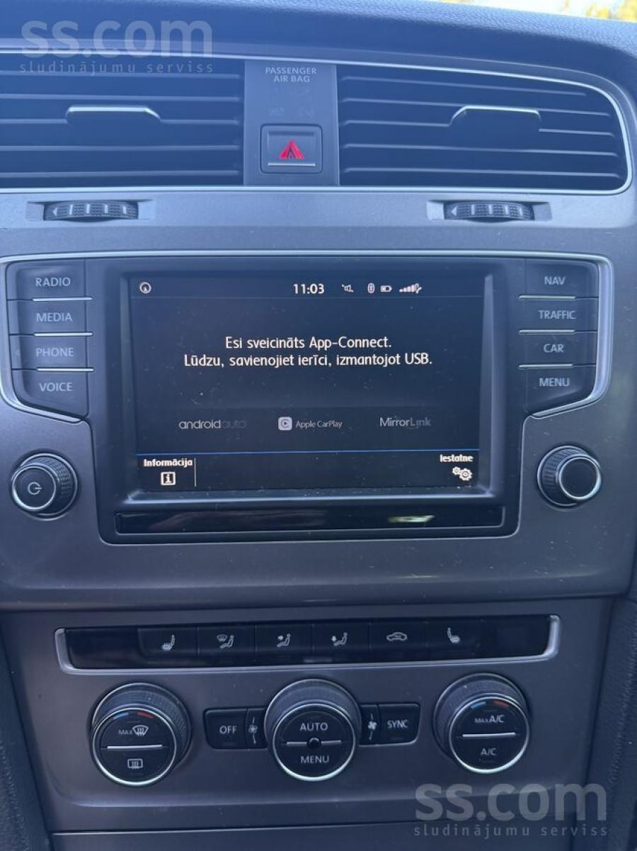 Black Volkswagen Golf 2016 in Jelgava, with an engine capacity of 1.60 L and mileage of 362 thousand km for 6250 €, photo 10 on AUTOMOTO.COM.LV