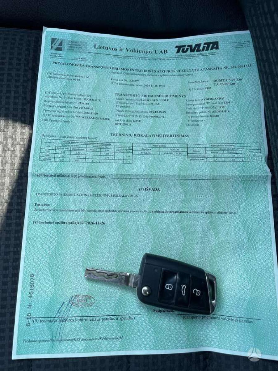 Черный Фольксваген Гольф 2017 в Вильнюс, объемом двигателя 1.60 л и пробегом 145 тыс. км за 8950 €, фото 21 на AUTOMOTO.COM.LV