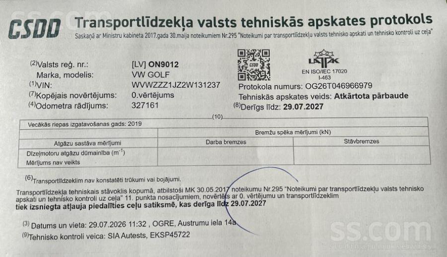 Zils Volkswagen Golf 2001 Ogre, ar dzinēja tilpumu 1.90 L un nobraukumu 327 tūkst. km par 2699 €, foto 35 vietnē AUTOMOTO.COM.LV