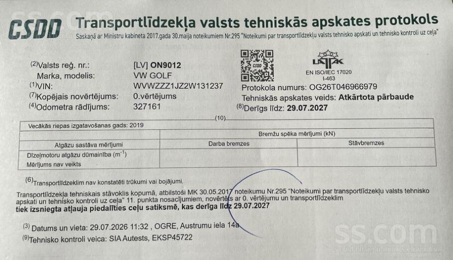 Синий Фольксваген Гольф 2001 в Огре, объемом двигателя 1.90 л и пробегом 0 тыс. км за 2550 €, фото 33 на AUTOMOTO.COM.LV