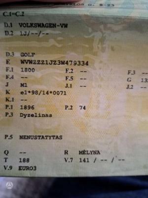 Синий Фольксваген Гольф 2003 в Скуодас, объемом двигателя 1.90 л и пробегом 298 тыс. км за 750 €, фото 3 на AUTOMOTO.COM.LV