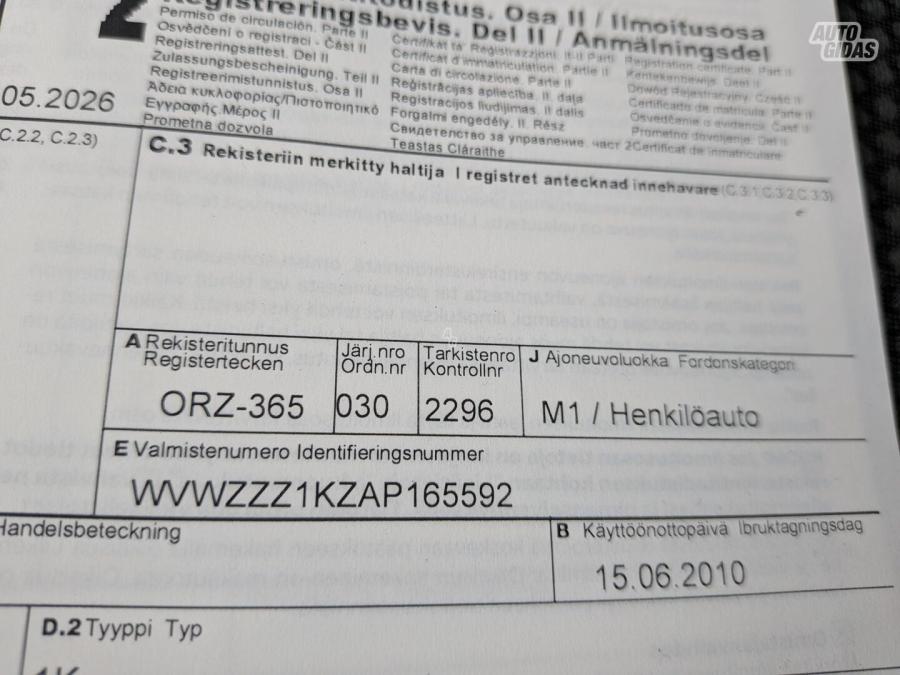 Zils Volkswagen Golf 2010 Radviliškis, ar dzinēja tilpumu 1.20 L un nobraukumu 225 tūkst. km par 1500 €, foto 19 vietnē AUTOMOTO.COM.LV