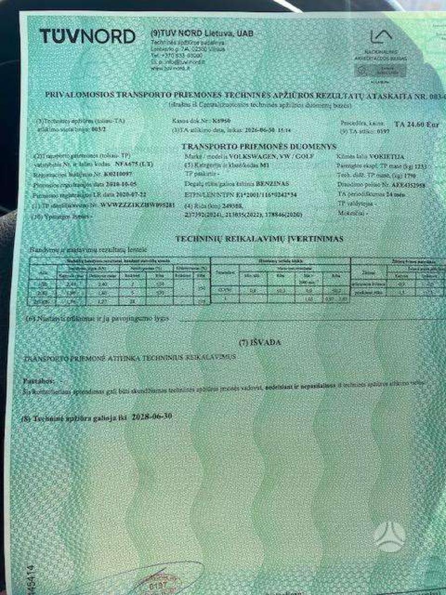 Синий Фольксваген Гольф 2010 в Вильнюс, объемом двигателя 1.20 л и пробегом 249 тыс. км за 3350 €, фото 11 на AUTOMOTO.COM.LV