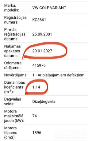Синий Фольксваген Гольф 2001 в Елгава, объемом двигателя 1.90 л и пробегом 419 тыс. км за 990 €, фото 16 на AUTOMOTO.COM.LV
