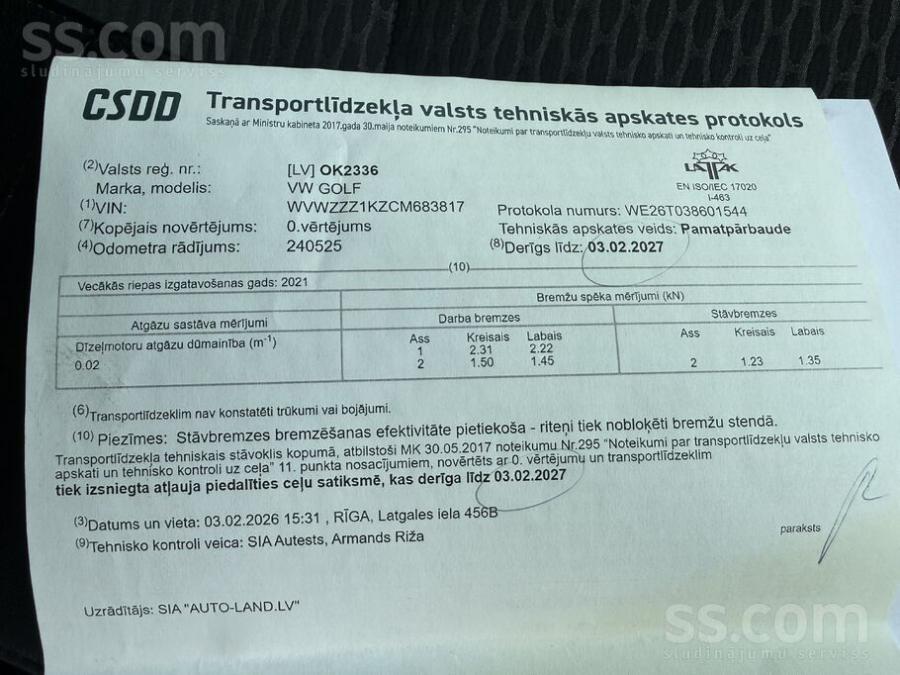 Синий Фольксваген Гольф 2012 в Рига, объемом двигателя 1.60 л и пробегом 0 тыс. км за 4650 €, фото 15 на AUTOMOTO.COM.LV