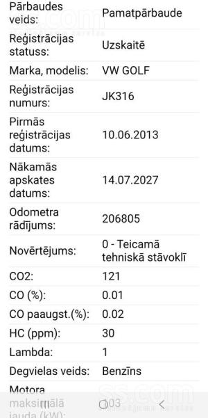 Синий Фольксваген Гольф 2013 в Юрмала, объемом двигателя 1.40 л и пробегом 207 тыс. км за 8000 €, фото 25 на AUTOMOTO.COM.LV