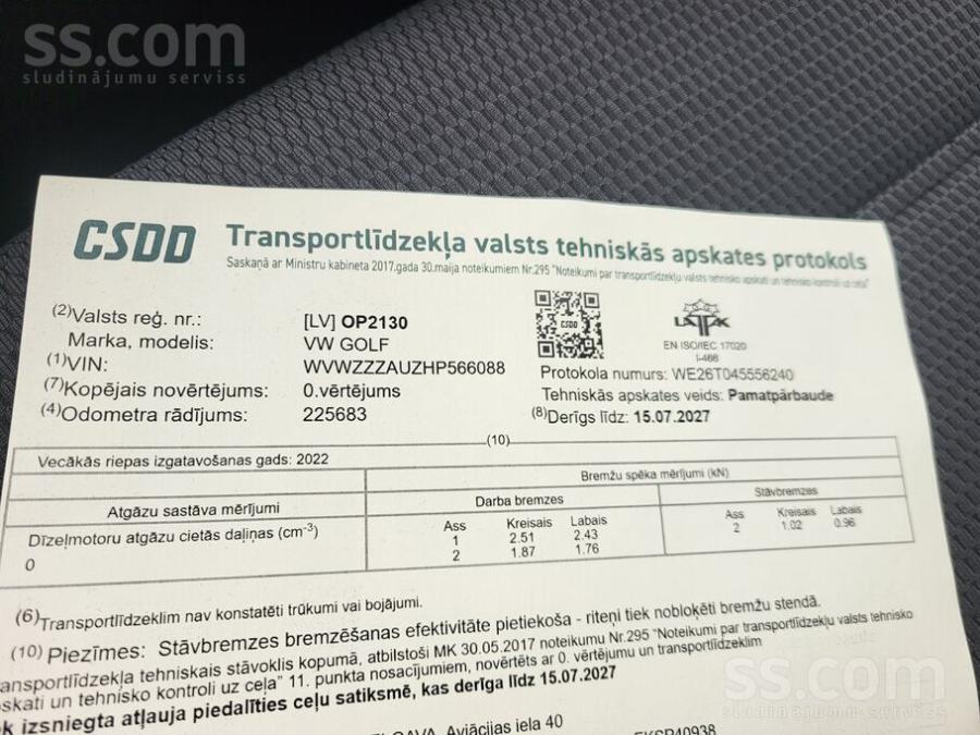 Zils Volkswagen Golf 2017 Jelgava, ar dzinēja tilpumu 1.60 L un nobraukumu 226 tūkst. km par 7490 €, foto 28 vietnē AUTOMOTO.COM.LV