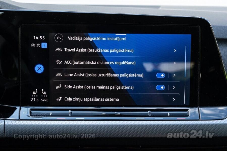 Blue Volkswagen Golf 2023 in Riga, with an engine capacity of 1.50 L and mileage of 129 thousand km for 18958 €, photo 12 on AUTOMOTO.COM.LV