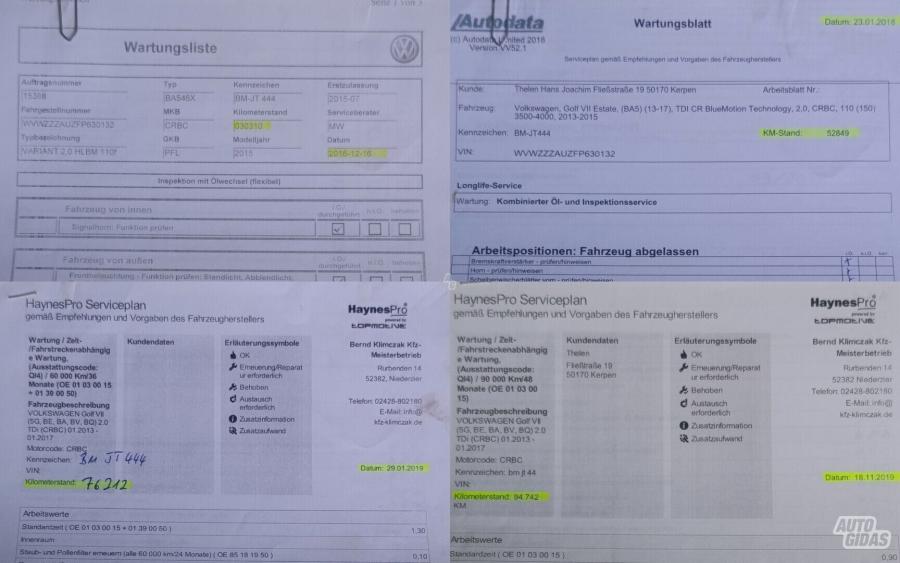Brown Volkswagen Golf 2015 in Kaunas, with an engine capacity of 2.00 L and mileage of 165 thousand km for 9500 €, photo 8 on AUTOMOTO.COM.LV