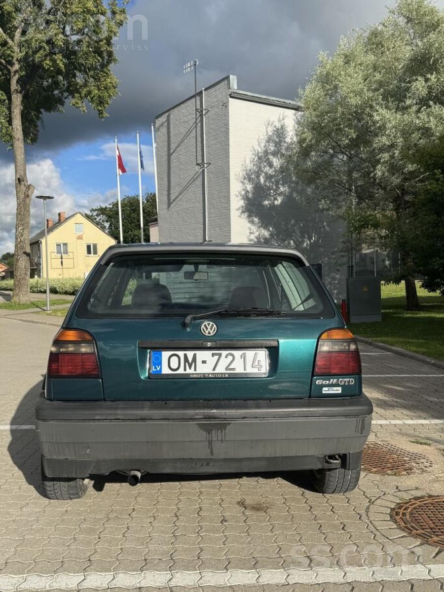 Green Volkswagen Golf 1992 in Jelgava, with an engine capacity of 1.90 L and mileage of 184 thousand km for 4000 €, photo 6 on AUTOMOTO.COM.LV