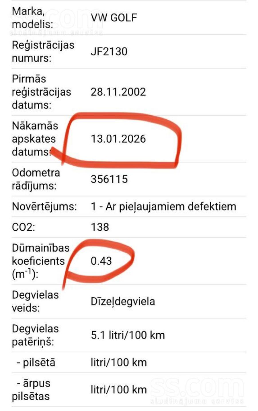 Зеленый Фольксваген Гольф 2002 в Елгава, объемом двигателя 1.90 л и пробегом 359 тыс. км за 1000 €, фото 13 на AUTOMOTO.COM.LV
