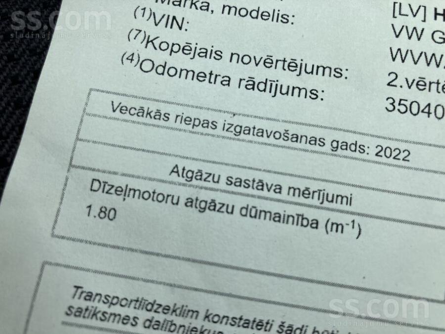 Grey Volkswagen Golf 2000 in Jelgava, with an engine capacity of 1.90 L and mileage of 350 thousand km for 1450 €, photo 18 on AUTOMOTO.COM.LV