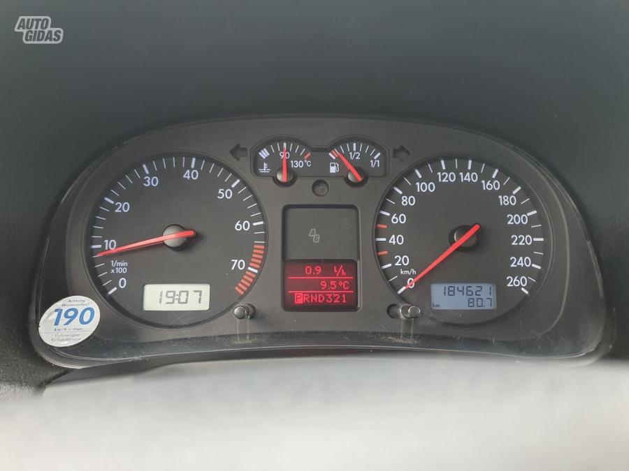 Grey Volkswagen Golf 2001 in Kaunas, with an engine capacity of 1.60 L and mileage of 184 thousand km for 1650 €, photo 13 on AUTOMOTO.COM.LV