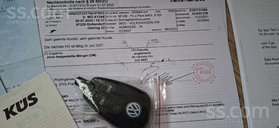 Pelēks Volkswagen Golf 2007 Cēsis, ar dzinēja tilpumu 2.00 L un nobraukumu 275 tūkst. km par 2450 €, foto 20 vietnē AUTOMOTO.COM.LV