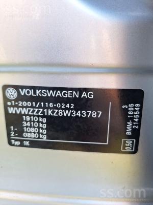 Pelēks Volkswagen Golf 2008 Alūksne, ar dzinēja tilpumu 2.00 L un nobraukumu 270 tūkst. km par 2590 €, foto 6 vietnē AUTOMOTO.COM.LV