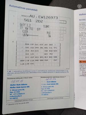 Серый Фольксваген Гольф 2013 в Вильнюс, объемом двигателя 1.20 л и пробегом 134 тыс. км за 7300 €, фото 13 на AUTOMOTO.COM.LV