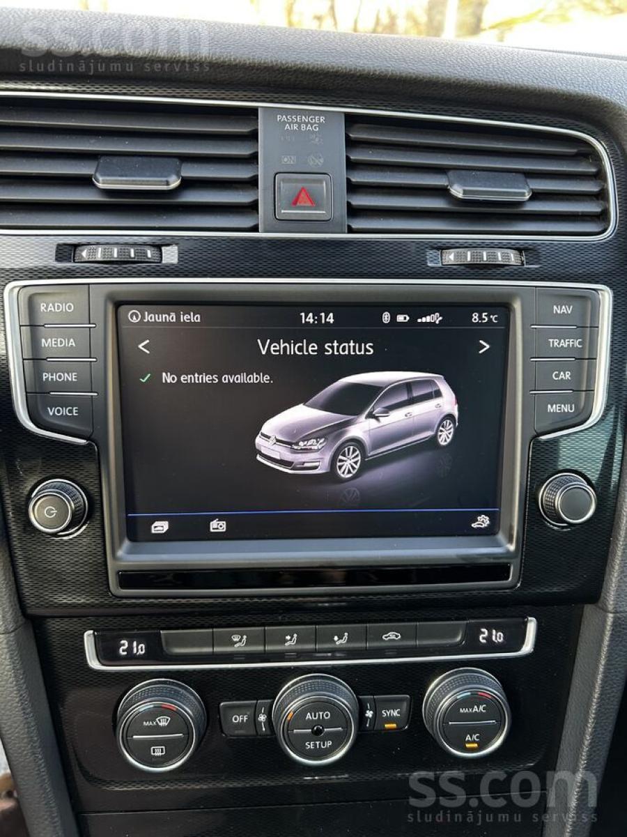 Pelēks Volkswagen Golf 2014 Rīga, ar dzinēja tilpumu 2.00 L un nobraukumu 325 tūkst. km par 8490 €, foto 15 vietnē AUTOMOTO.COM.LV