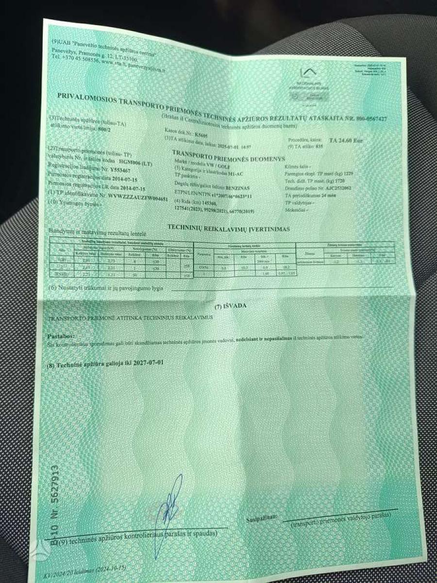 Pelēks Volkswagen Golf 2014 Panevēža, ar dzinēja tilpumu 1.20 L un nobraukumu 154 tūkst. km par 6750 €, foto 11 vietnē AUTOMOTO.COM.LV