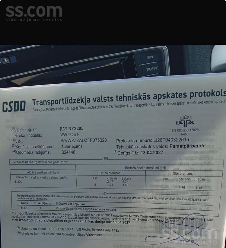 Серый Фольксваген Гольф 2015 в Лиепая, объемом двигателя 1.60 л и пробегом 0 тыс. км за 4990 €, фото 14 на AUTOMOTO.COM.LV