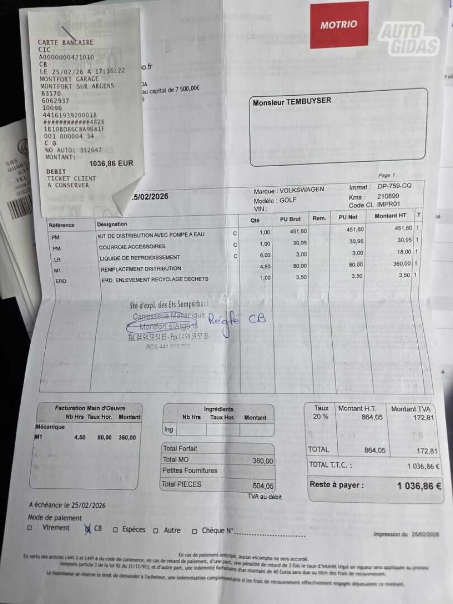 Pelēks Volkswagen Golf 2015 Utena, ar dzinēja tilpumu 1.60 L un nobraukumu 215 tūkst. km par 7700 €, foto 7 vietnē AUTOMOTO.COM.LV