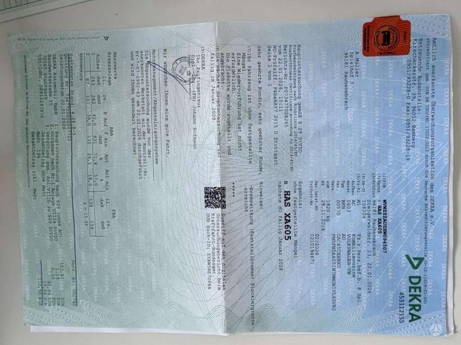 Grey Volkswagen Golf 2016 in Vilnius, with an engine capacity of 1.60 L and mileage of 115 thousand km for 8900 €, photo 12 on AUTOMOTO.COM.LV