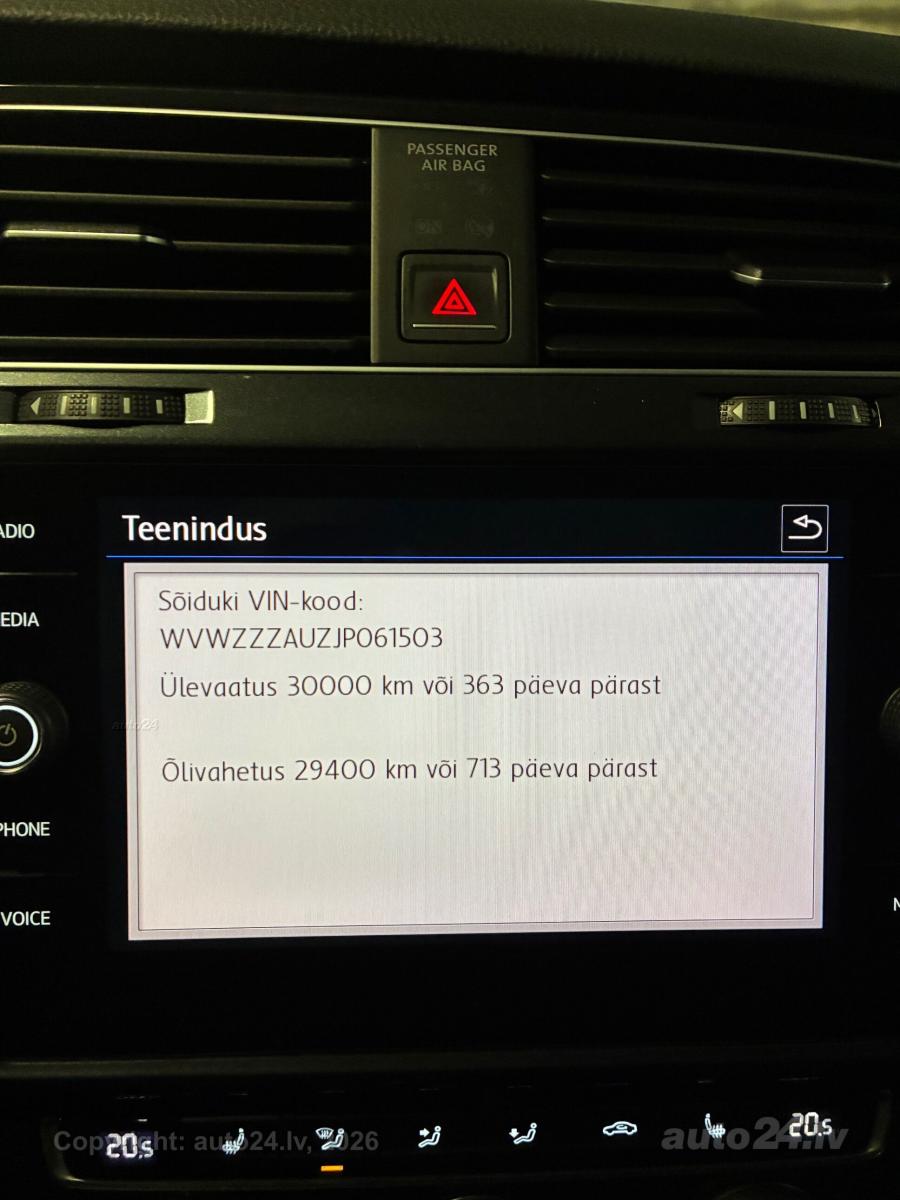 Pelēks Volkswagen Golf 2017 Tallina, ar dzinēja tilpumu 1.40 L un nobraukumu 110 tūkst. km par 11999 €, foto 14 vietnē AUTOMOTO.COM.LV