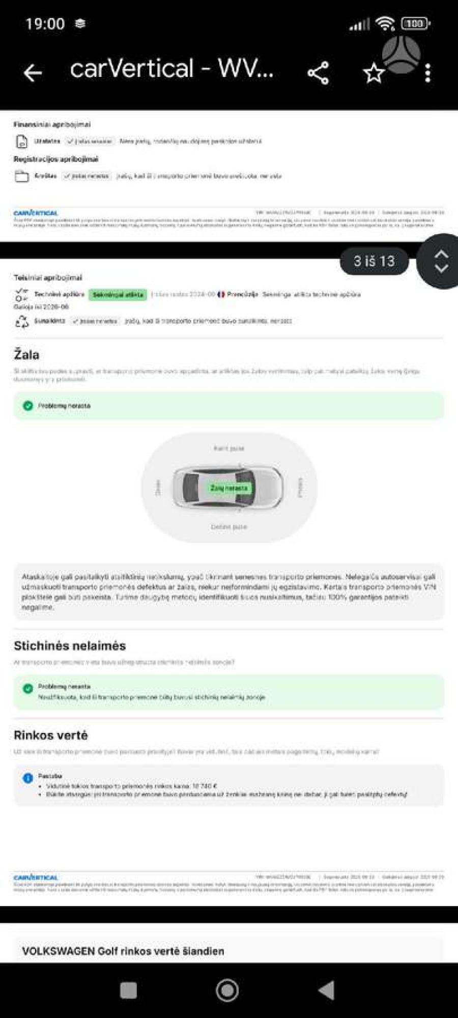 Grey Volkswagen Golf 2018 in Kaunas, with an engine capacity of 1.97 L and mileage of 180 thousand km for 12500 €, photo 27 on AUTOMOTO.COM.LV