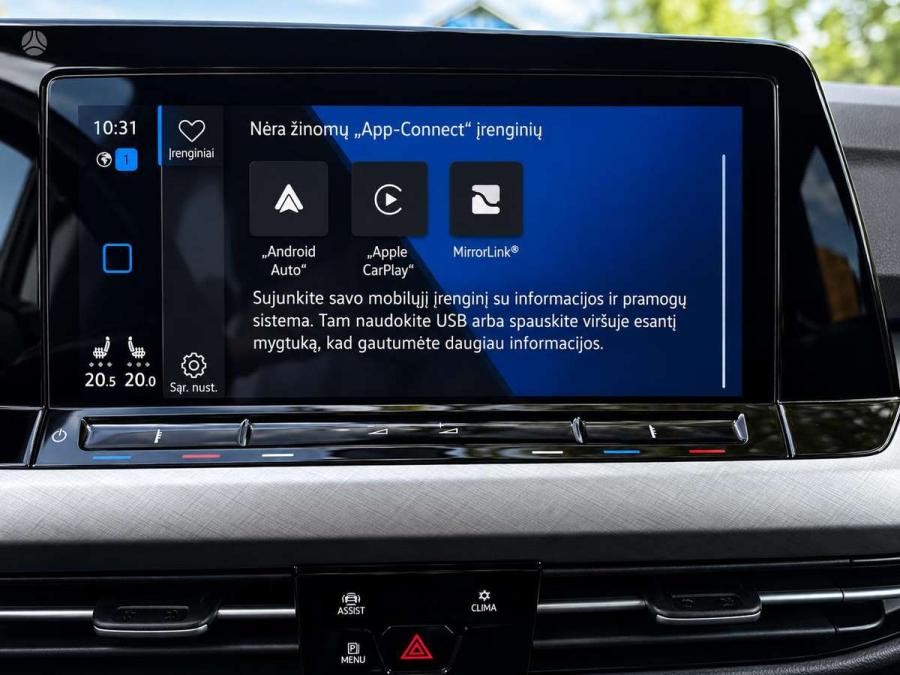 Pelēks Volkswagen Golf 2021 Viļņa, ar dzinēja tilpumu 1.00 L un nobraukumu 133 tūkst. km par 14940 €, foto 21 vietnē AUTOMOTO.COM.LV