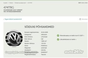 Grey Volkswagen Golf 2008 in Rakvere, with an engine capacity of 2.00 L and mileage of 453 thousand km for 2699 €, photo 4 on AUTOMOTO.COM.LV