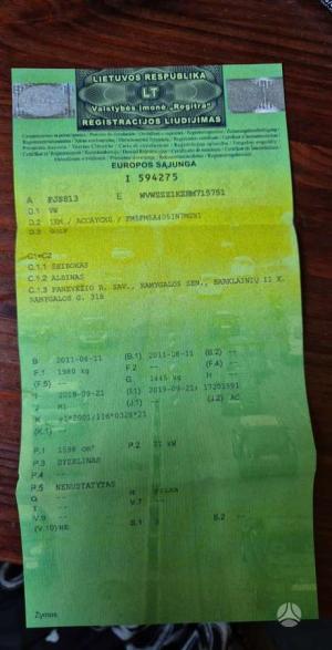 Серый Фольксваген Гольф 2011 в Вильнюс, объемом двигателя 1.60 л и пробегом 362 тыс. км за 1700 €, фото 19 на AUTOMOTO.COM.LV