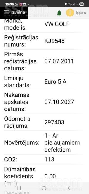 Pelēks Volkswagen Golf 2011 Rīga, ar dzinēja tilpumu 1.60 L un nobraukumu 289 tūkst. km par 2500 €, foto 31 vietnē AUTOMOTO.COM.LV