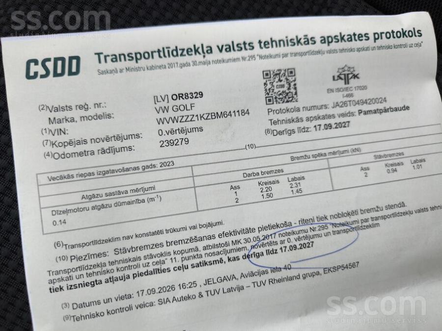 Grey Volkswagen Golf 2011 in Jelgava, with an engine capacity of 1.60 L and mileage of 240 thousand km for 4650 €, photo 36 on AUTOMOTO.COM.LV