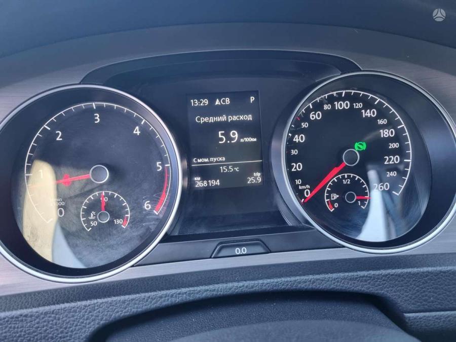 Grey Volkswagen Golf 2015 in Siauliai, with an engine capacity of 1.97 L and mileage of 272 thousand km for 8600 €, photo 25 on AUTOMOTO.COM.LV