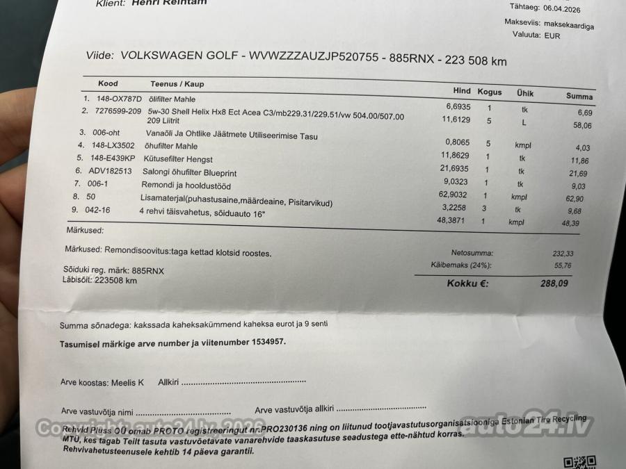 Серый Фольксваген Гольф 2017 в Таллин, объемом двигателя 2.00 л и пробегом 226 тыс. км за 9999 €, фото 14 на AUTOMOTO.COM.LV