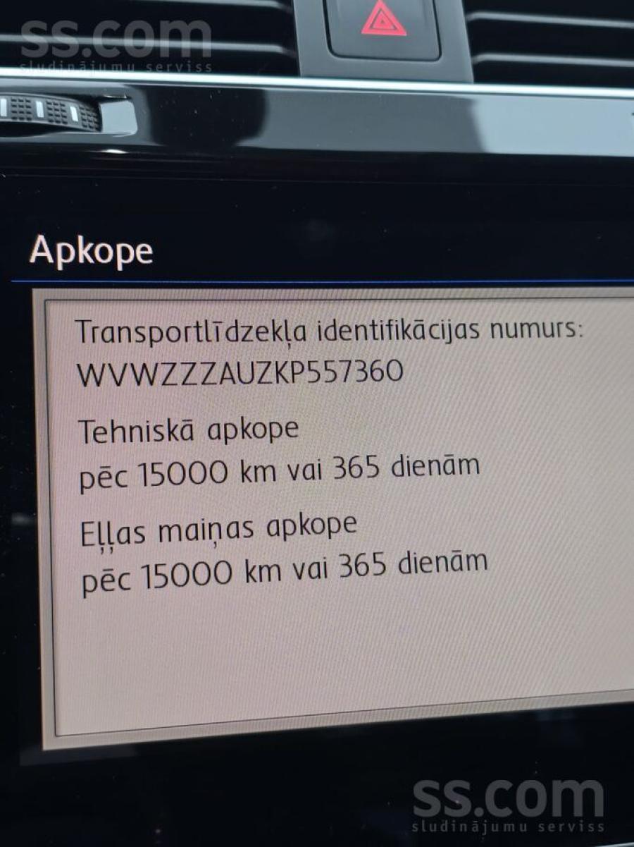 Pelēks Volkswagen Golf 2019 Rīga, ar dzinēja tilpumu 2.00 L un nobraukumu 228 tūkst. km par 13400 €, foto 15 vietnē AUTOMOTO.COM.LV