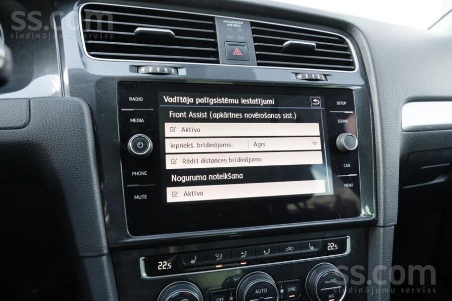 Grey Volkswagen Golf 2019 in Riga, with an engine capacity of 1.50 L and mileage of 153 thousand km for 9850 €, photo 18 on AUTOMOTO.COM.LV