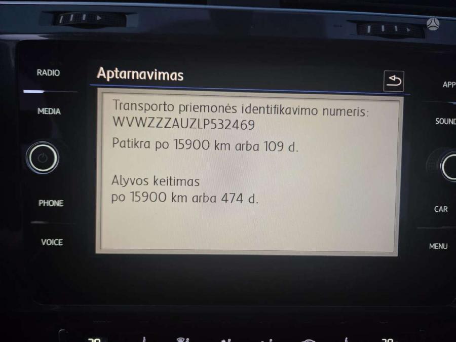 Grey Volkswagen Golf 2020 in Klaipeda, with an engine capacity of 1.50 L and mileage of 165 thousand km for 12900 €, photo 17 on AUTOMOTO.COM.LV