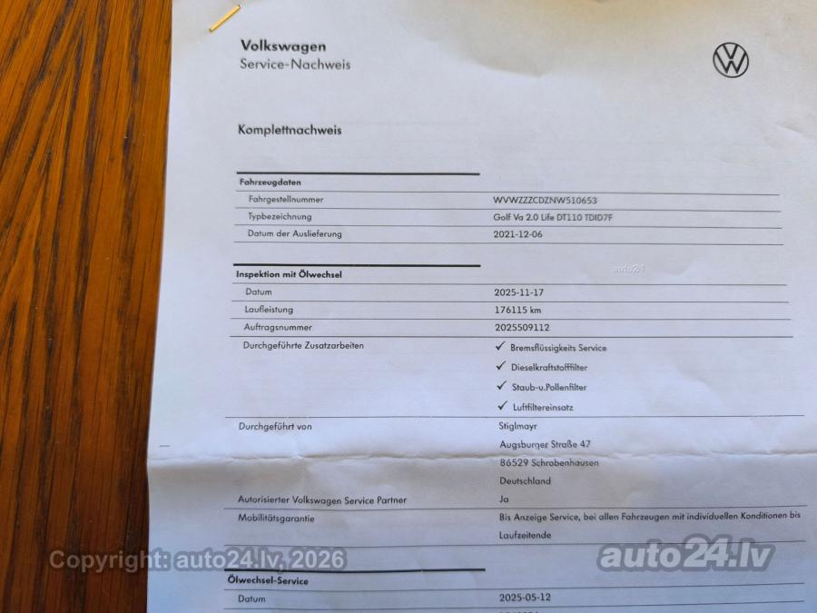 Grey Volkswagen Golf 2021 in Tallinn, with an engine capacity of 2.00 L and mileage of 185 thousand km for 16500 €, photo 16 on AUTOMOTO.COM.LV