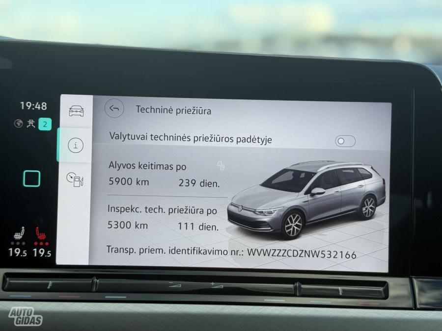 Grey Volkswagen Golf 2022 in Vilnius, with an engine capacity of 1.50 L and mileage of 186 thousand km for 14600 €, photo 27 on AUTOMOTO.COM.LV