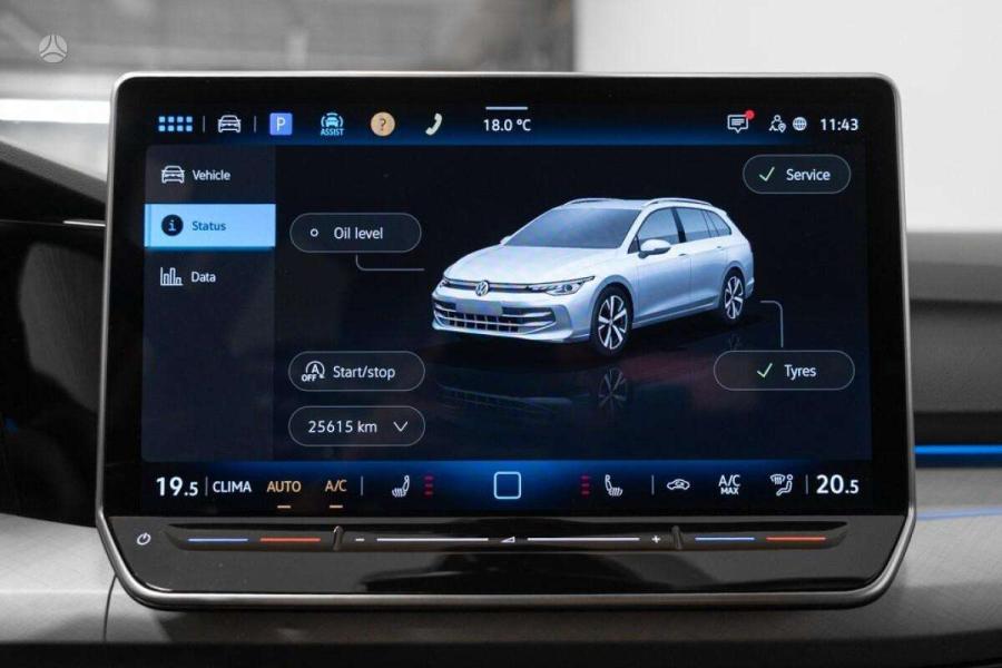 Pelēks Volkswagen Golf 2025 Viļņa, ar dzinēja tilpumu 1.50 L un nobraukumu 26 tūkst. km par 23500 €, foto 21 vietnē AUTOMOTO.COM.LV