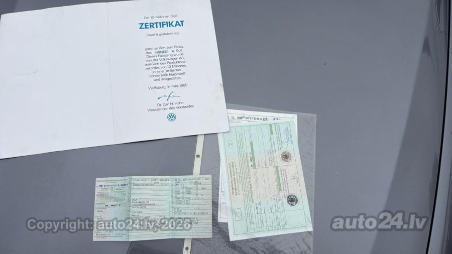 Volkswagen Golf 1988 Tartu, ar dzinēja tilpumu 1.60 L un nobraukumu 210 tūkst. km par 3990 €, foto 12 vietnē AUTOMOTO.COM.LV