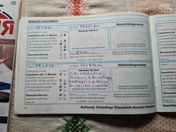 Фольксваген Гольф 1996 в Вильнюс, объемом двигателя 1.90 л и пробегом 255 тыс. км за 820 €, фото 10 на AUTOMOTO.COM.LV